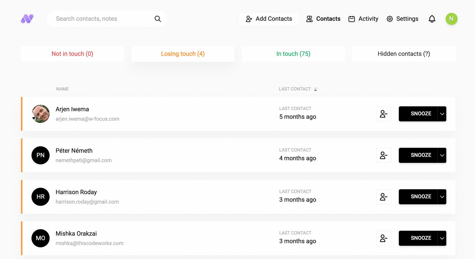 Personal CRM for consultants that focus on relationship building, not ...